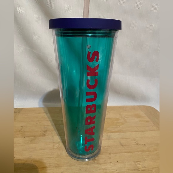 Starbucks | Dining | Starbucks Tumbler Venti Neon Teal Clear Pink 24 ...